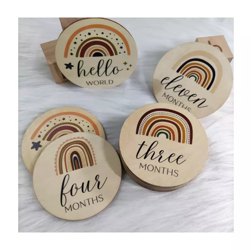 Wooden Rainbow Newborn Milestone Disc Cards – Allomama Brunei