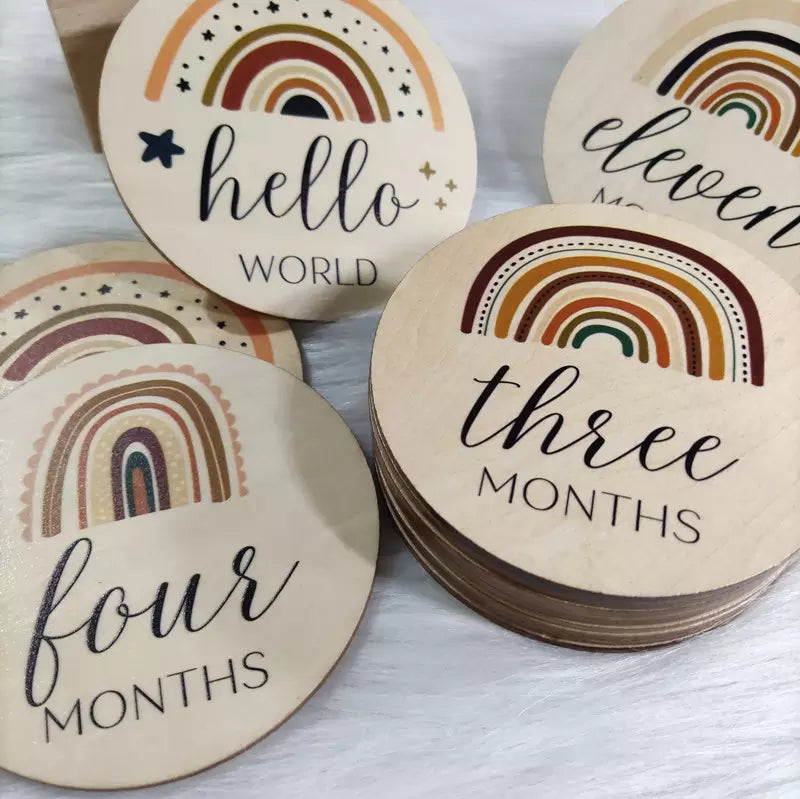 Wooden Rainbow Newborn Milestone Disc Cards – Allomama Brunei